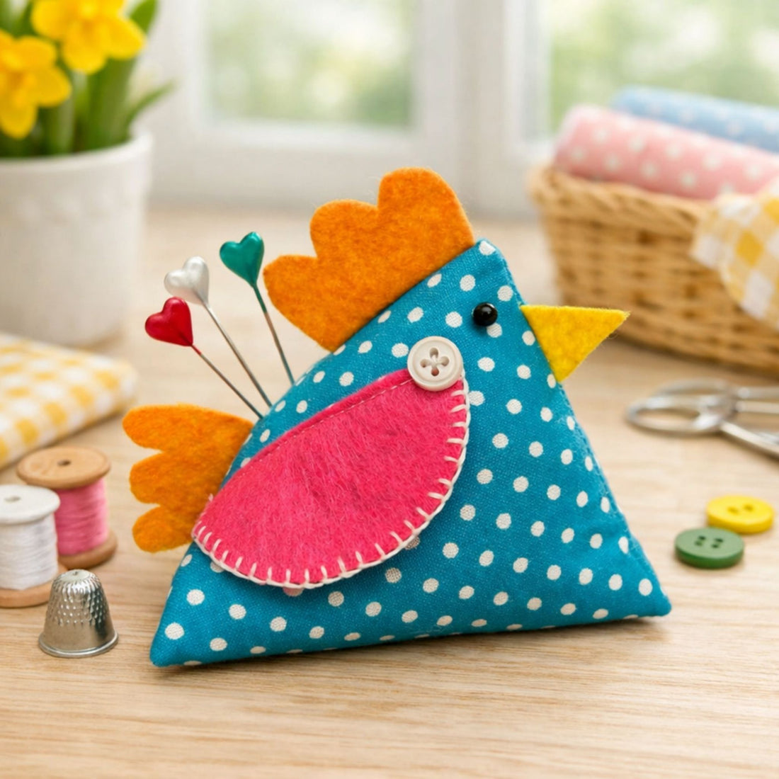 Fabric Chicken Sewing Tutorial | Printable Template + Pattern Weight