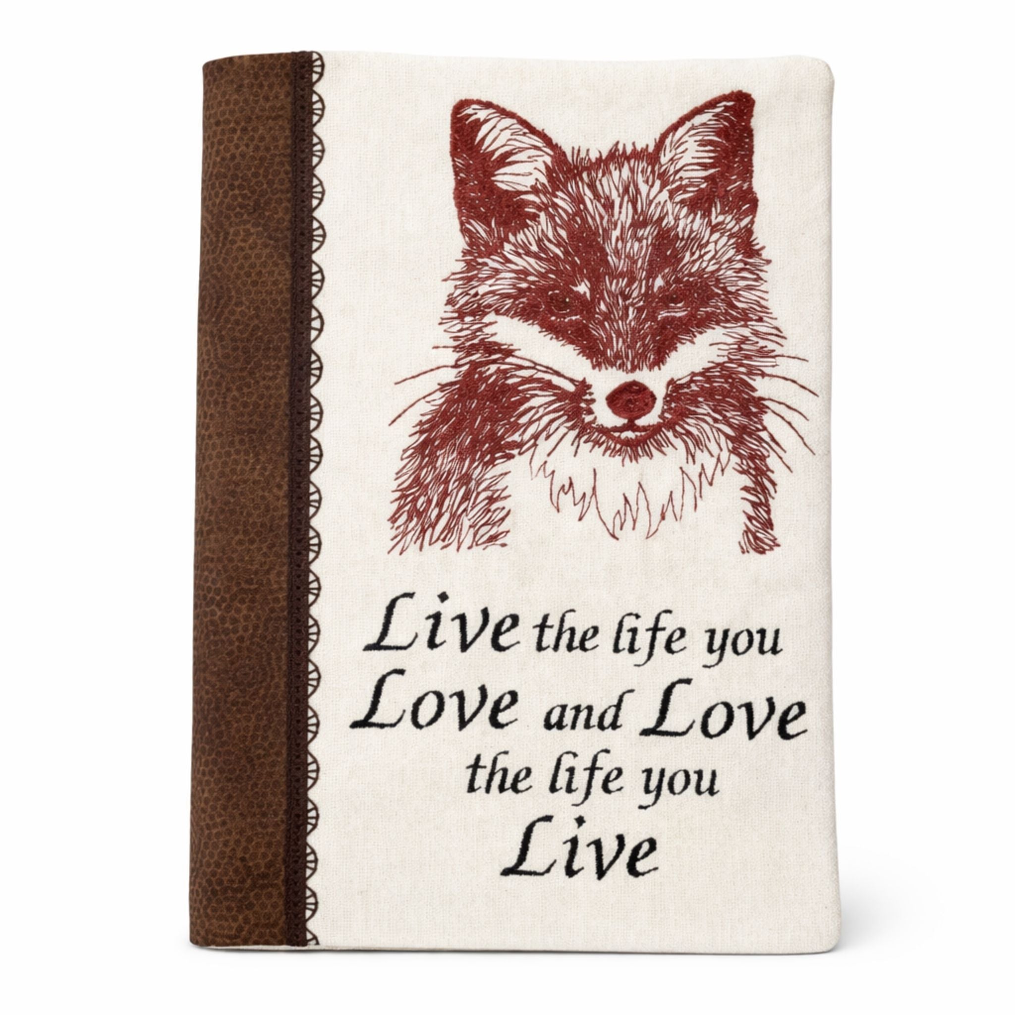 Fox Embroidered A5 Notebook Cover | Reusable + Notebook Included
