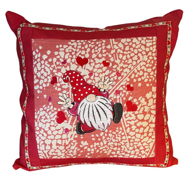 Embroidered Gnome/Gonk Cushion Handmade