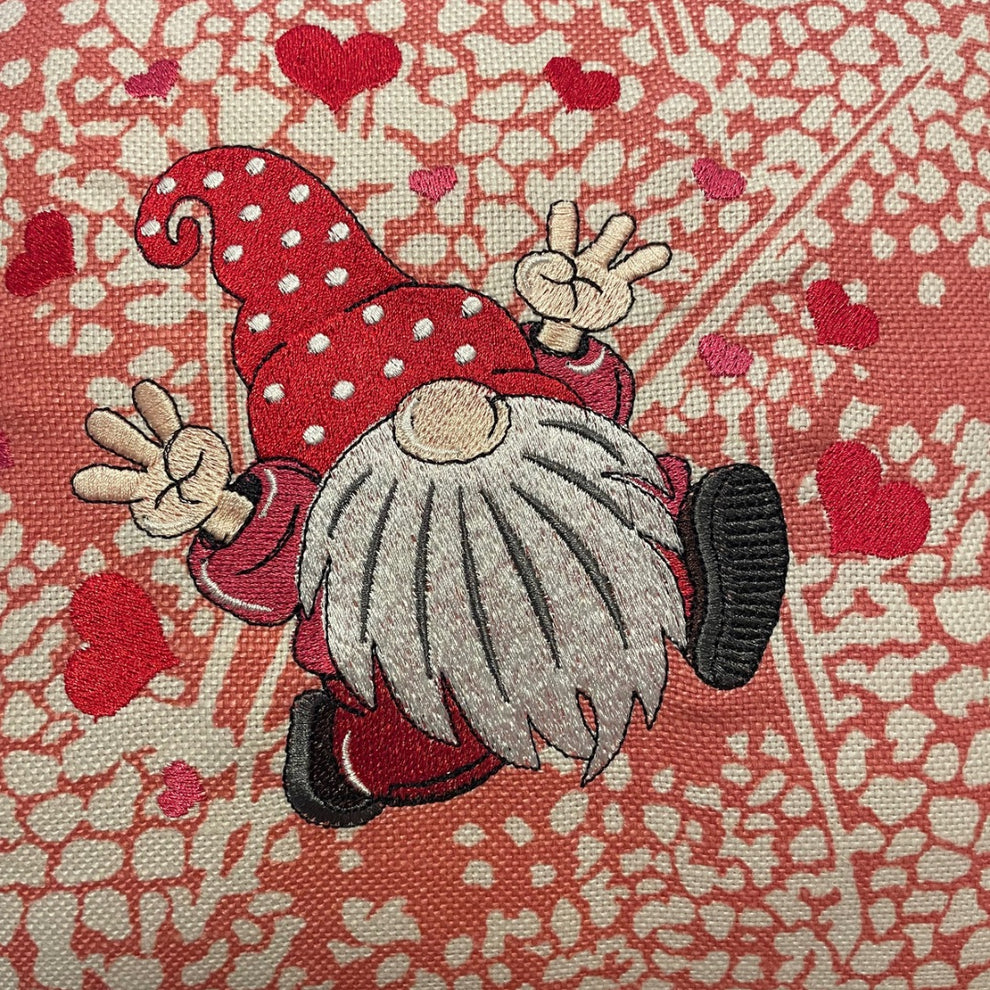 Embroidered Gnome/Gonk Cushion Handmade