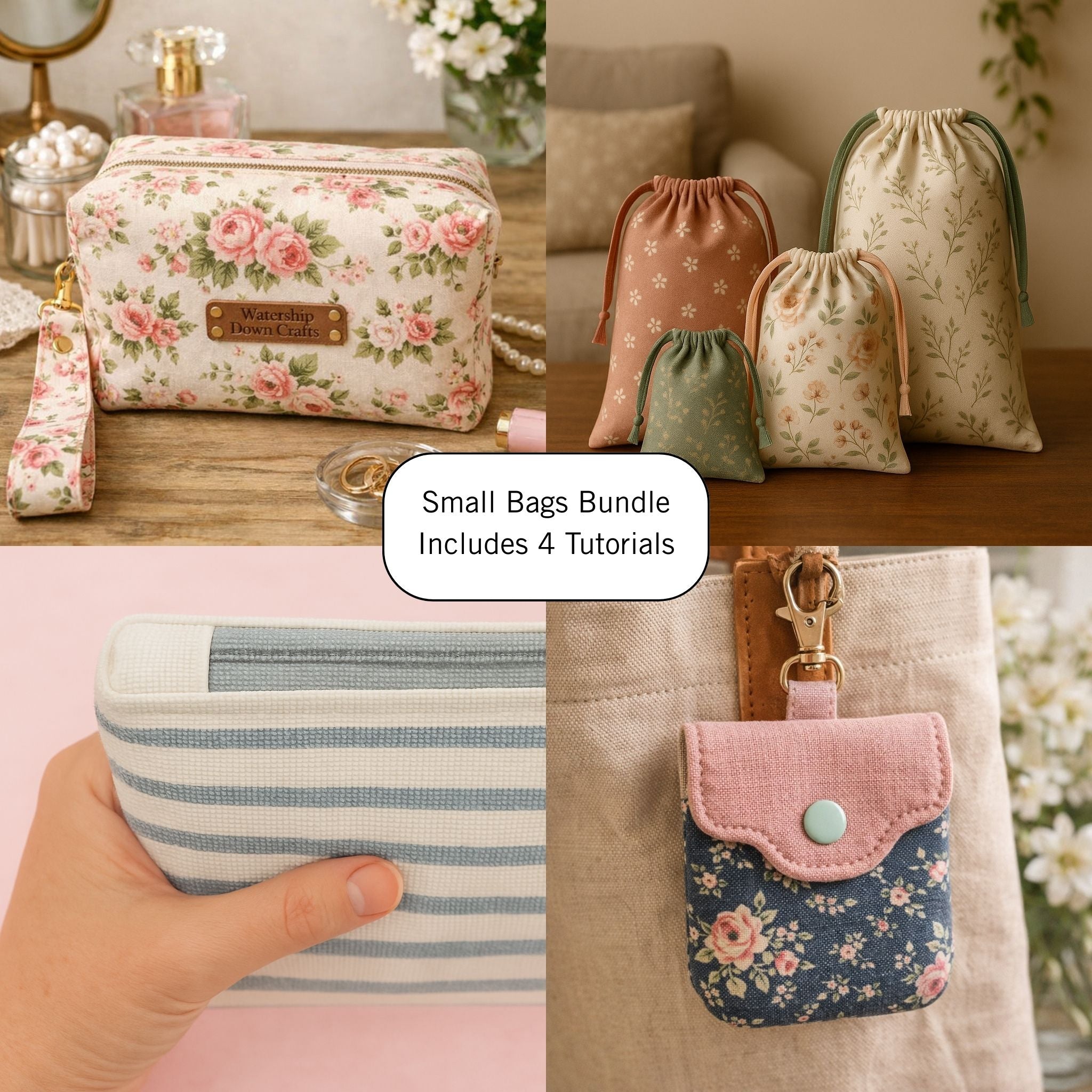 Small Bags Sewing Bundle – 4 PDF Tutorials